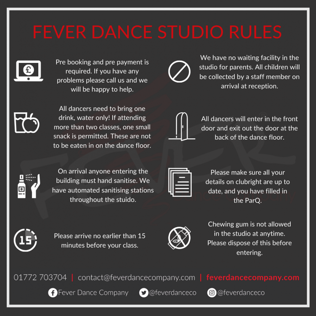 Studio Rules – Preston – Fever Dance Company